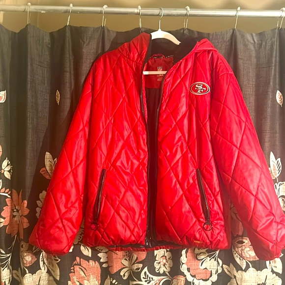 NFL | Jackets & Coats | Nfl San Francisco 49ers Red Puffy Jacket Never ...
